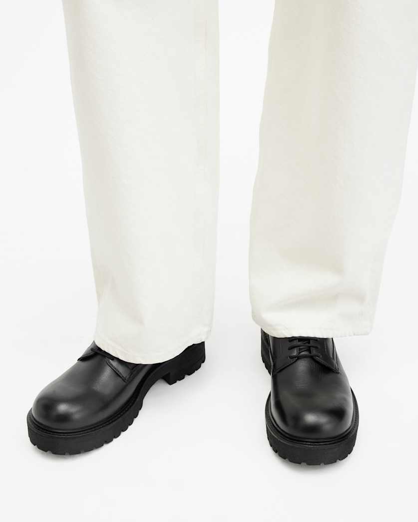 Hank Leather Derby Shoes Black | ALLSAINTS